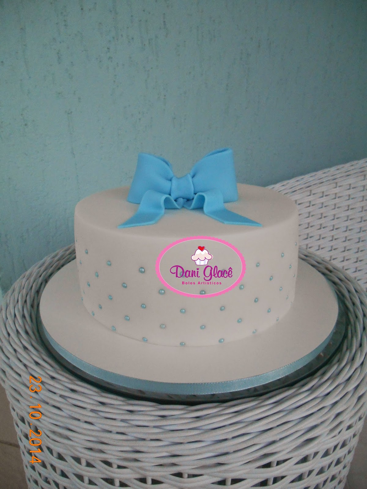 Dani Glacê Bolos Artísticos: Bolo Laço Azul