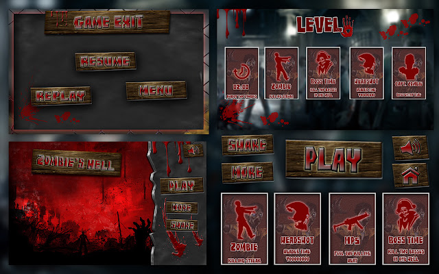 SanwalAf (Game UI and GUI Designer): Zombie Game GUI