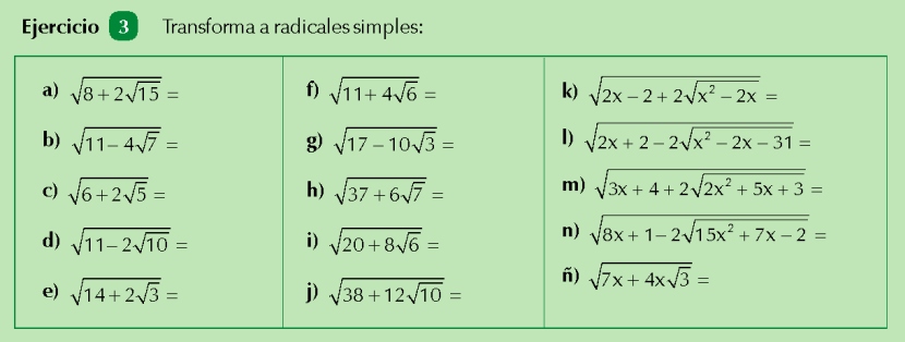 RADICALES SIMPLES Y COMPUESTOS EJEMPLOS Y EJERCICIOS RESUELTOS