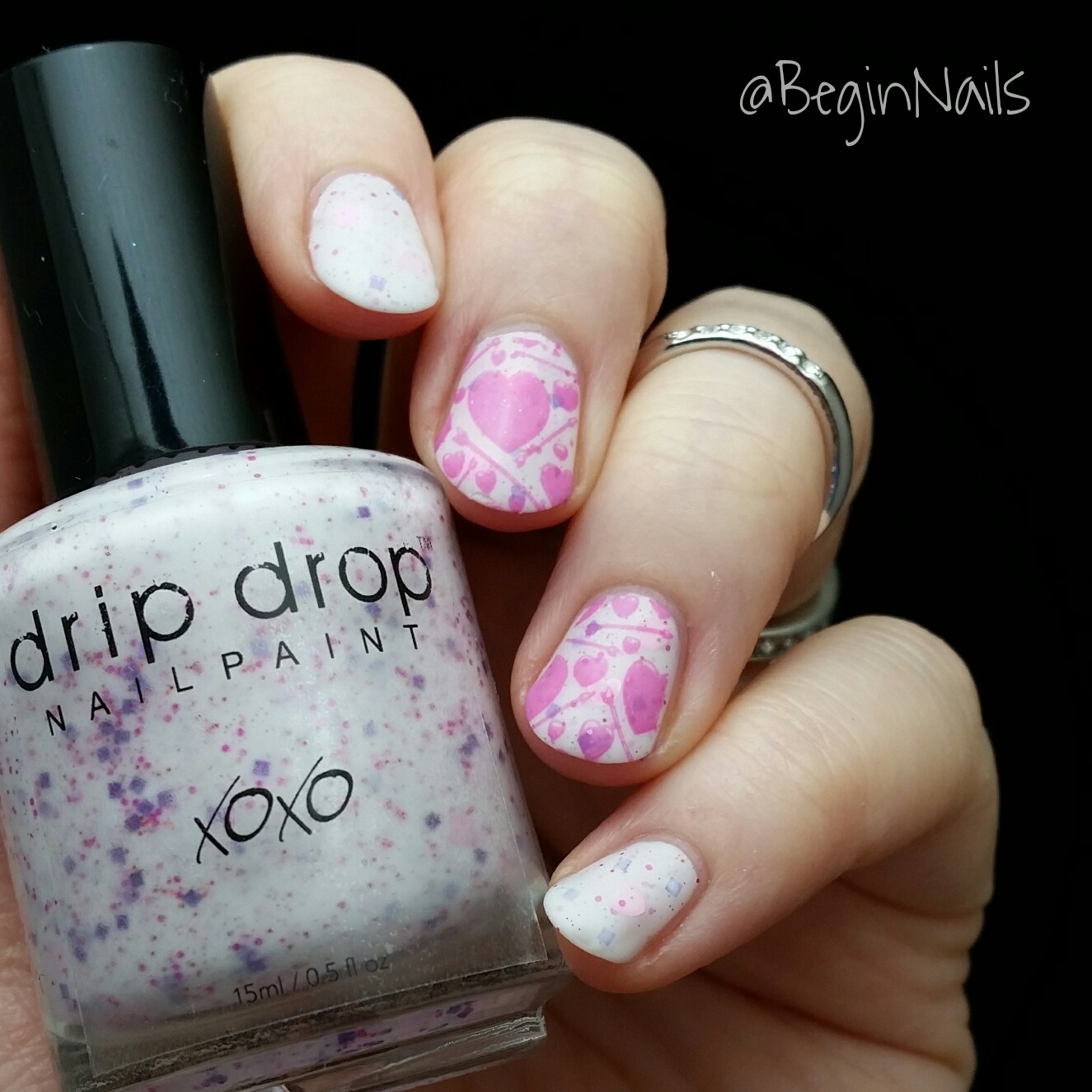 Let's Begin Nails: Drip Drop Nail Paint Valentine's Trio Swatch and Review