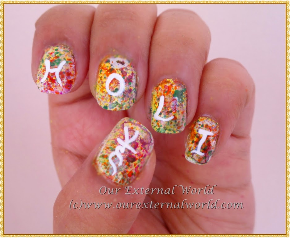 Holi Hai - Holi Nail Art - Splatter Colors (With Tutorial)