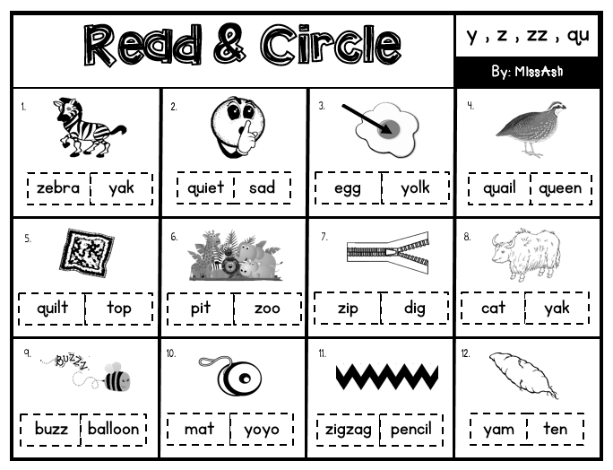 ASH THE TEACHER: y, z, zz, qu