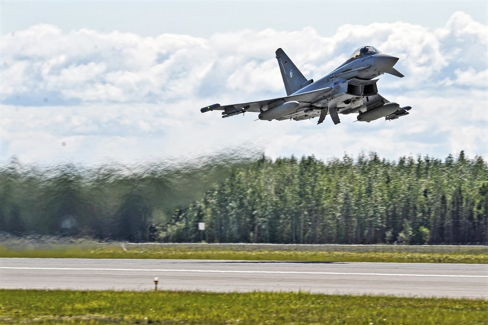 Luftwaffe Eurofighter Typhoon Jet Takeoff