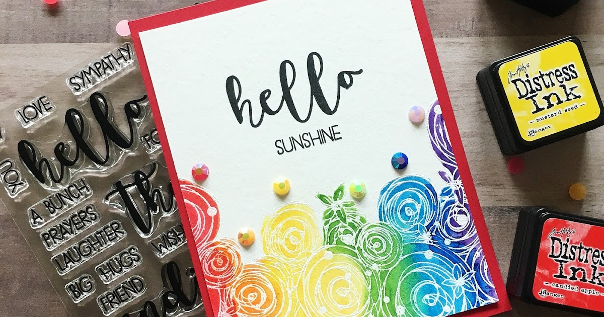 The Big Reveal: Rainbow Hello card using Joy Clair and MISTI