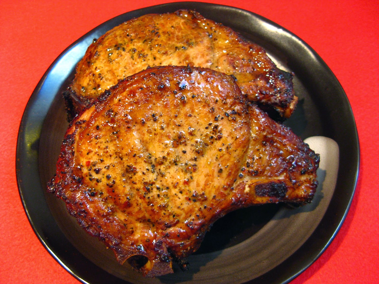 Duck Soup Easy: Grilled Ground Chili Garlic Oil Pork Rib Eye Chops