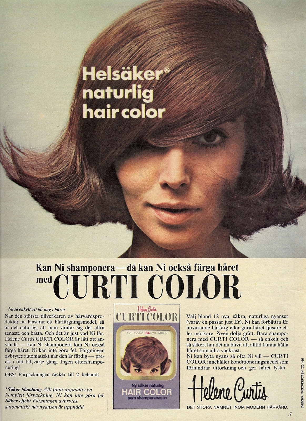 Nostalgorama: Reklam för Helene Curtis Curti color hårfärgningsmedel 1966