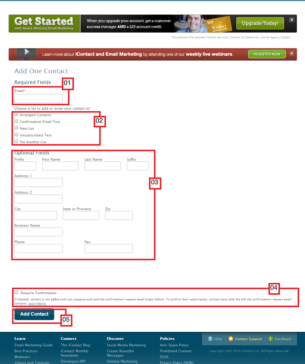 Adding Contacts To Your Lists | iContact Tutorials
