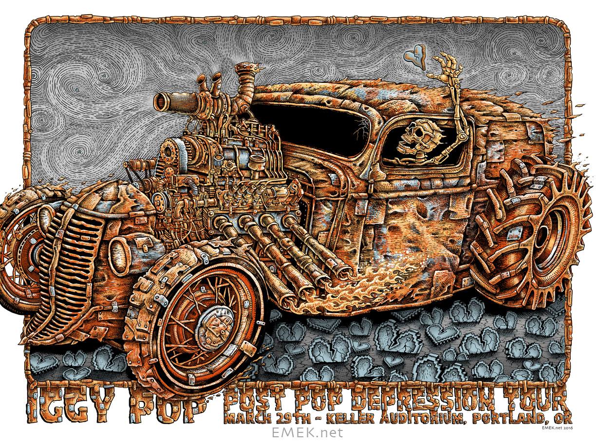 INSIDE THE ROCK POSTER FRAME BLOG: Iggy Pop Emek Portland Poster ...
