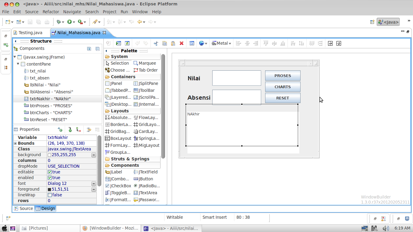 Mendesain GUI Swing Java | Asprak Blog