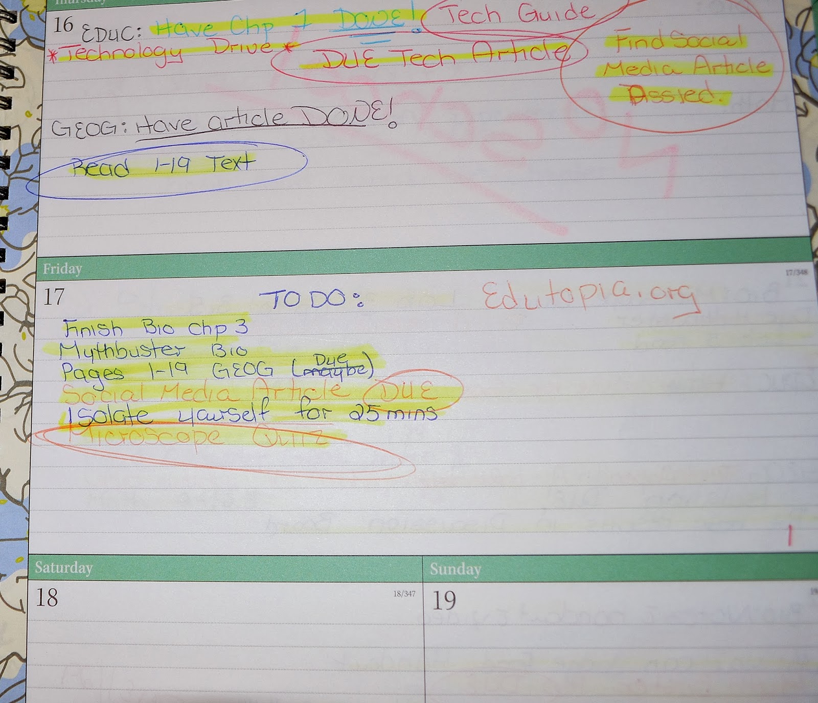 Parker Dawn: How to Stay Organized in College Using a Planner, Calendar ...