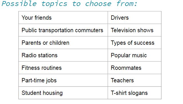 CCEL Academic Writing: Classification Paragraphs