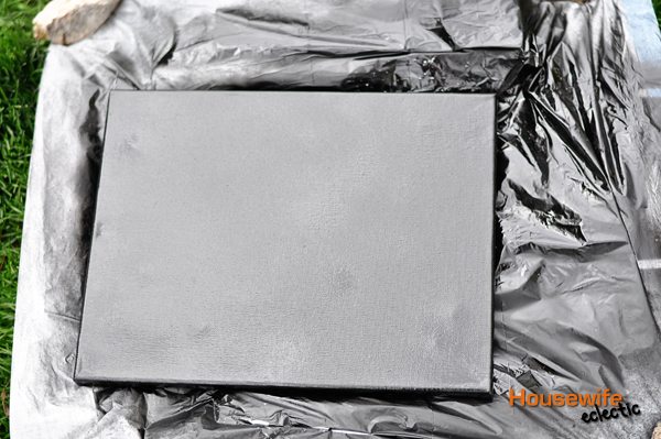 Spray Painted Doily Canvas - Housewife Eclectic