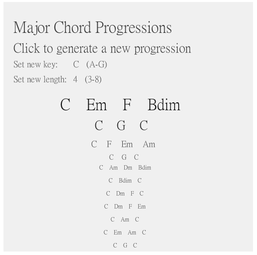 Moving Grooves Records: Chord Progression Generator