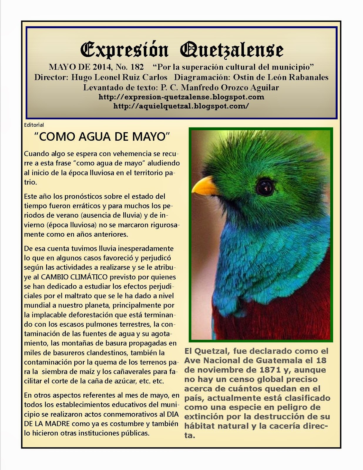 AQUI EL QUETZAL: mayo 2014
