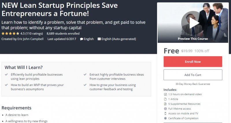 [100% Off] NEW Lean Startup Principles Save Entrepreneurs a Fortune ...