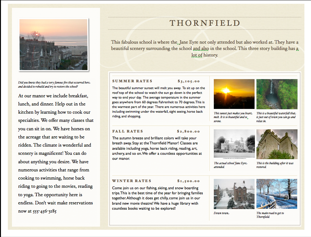 Digital Multi-Genre Jane Eyre: Project #3 - Setting Demonstration ...