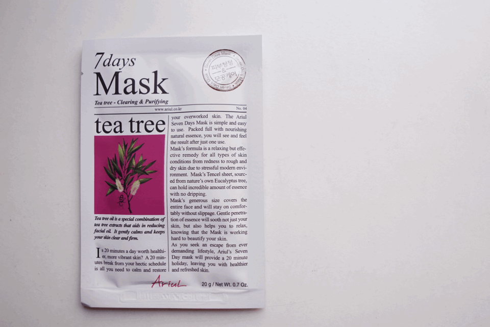 [Review]: Ariul 7 Days Masks - Stevie Wong