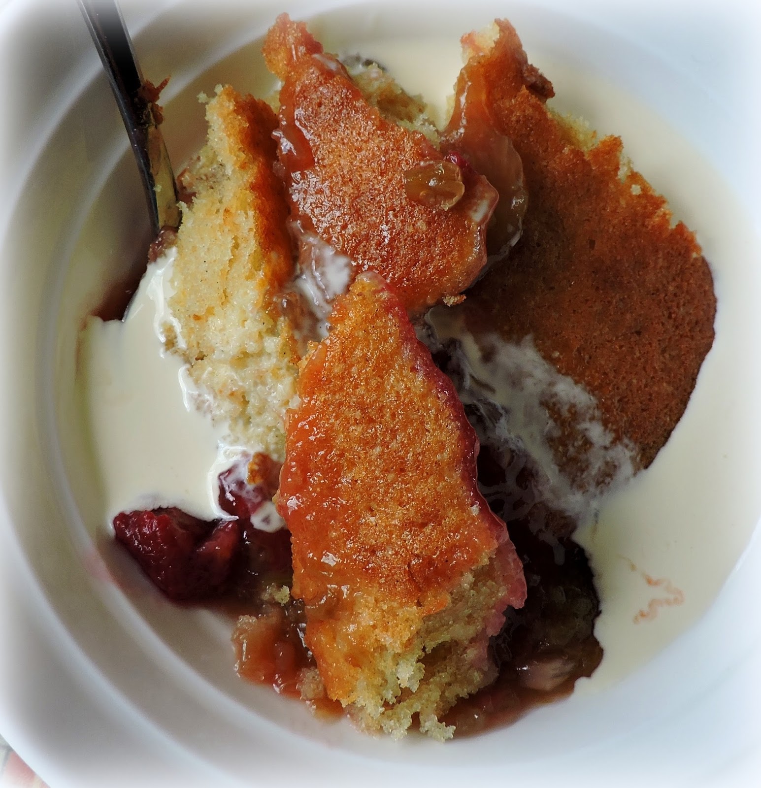 Rhubarb & Raspberry Pudding Cake | The English Kitchen