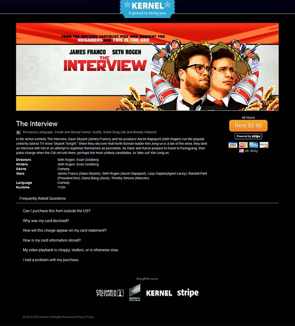 SONYが‘The Interview’をオンラインで公開！
