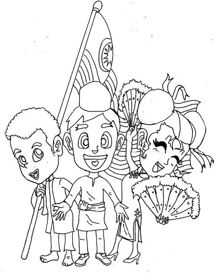 Satu malaysia logo coloring pages