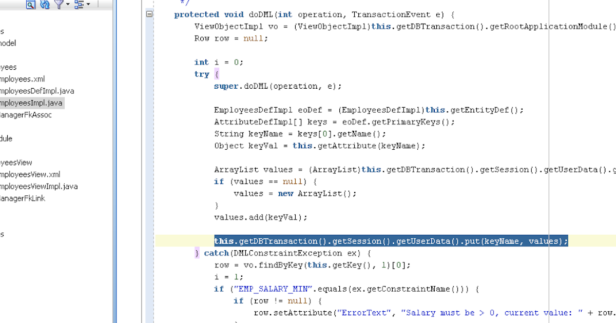 Oracle ADF : Collecting Changed Row Keys in ADF BC DoDML Method