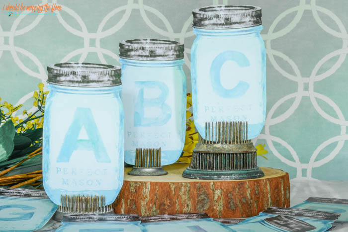 Printable Watercolor Mason Jar Letters | i should be mopping the floor