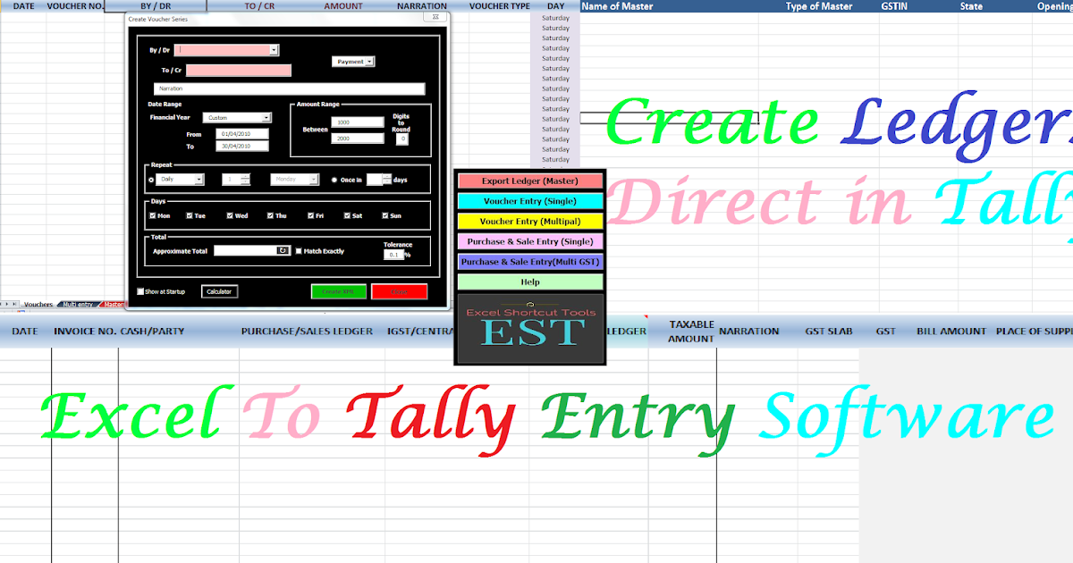 Excel to Tally Entry Software | Excel Shortcut Tools