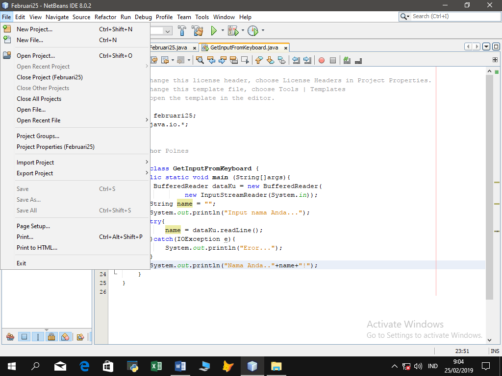 JAVA : "Contoh Input BufferedReader & Input JOption Pane": BufferedReader & JOptionPane