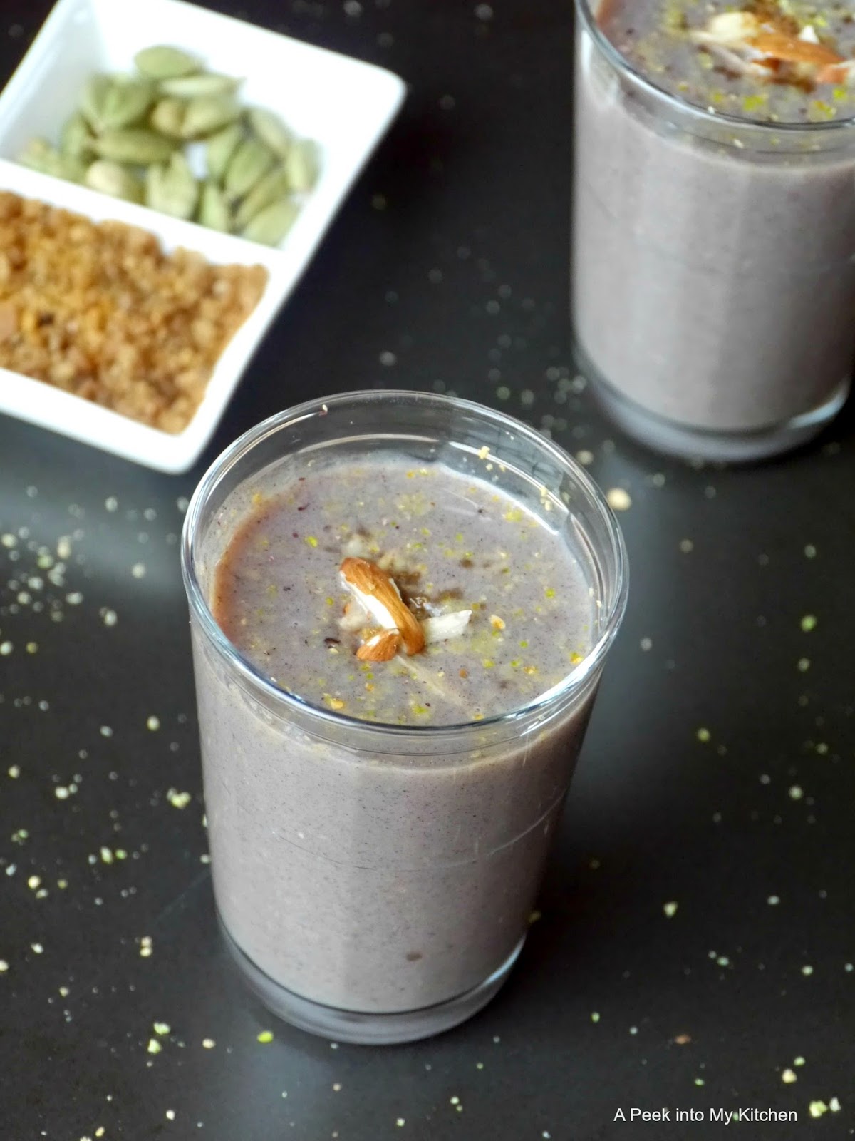 A Peek into My Kitchen: Ragi Malt (Sweetened Finger Millet Porridge ...