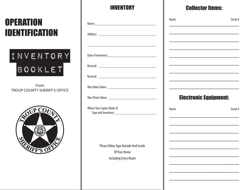 Troup County Sheriff's Office: Operation Identification