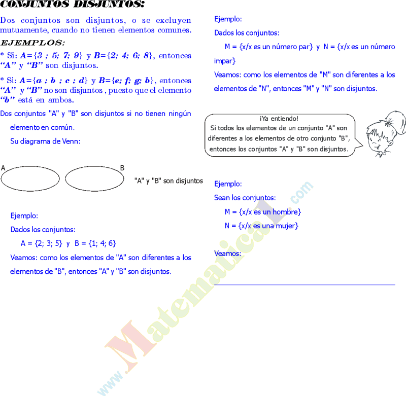 CONJUNTOS DISJUNTOS EJERCICIOS RESUELTOS
