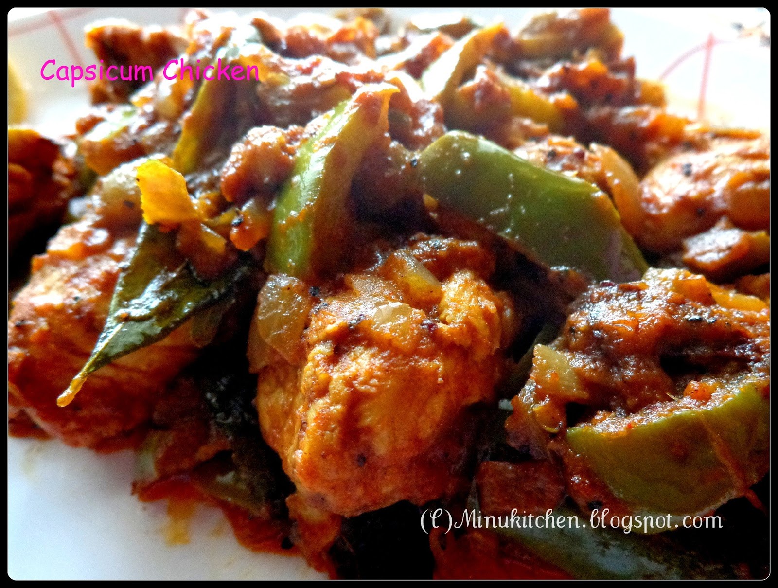 Capsicum Chicken ~ Minu's Kitchen