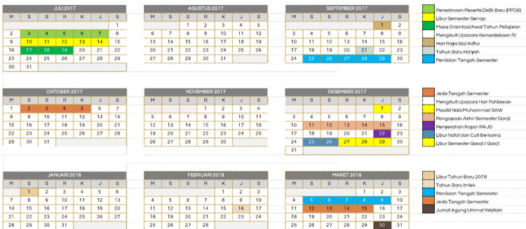 Contoh Kalender Pendidikan PAUD 2017/2018 Excel Full - WAWASAN ...