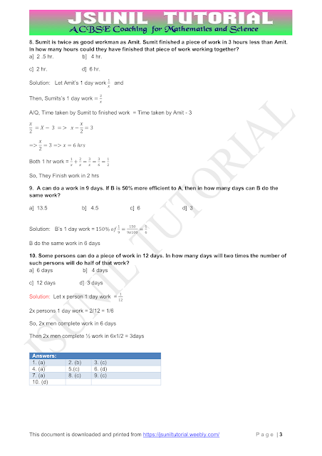 Time and Work class-8th(Republished)