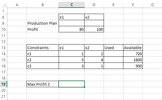LINEAR PROGRAMMING USING EXCEL SOLVER
