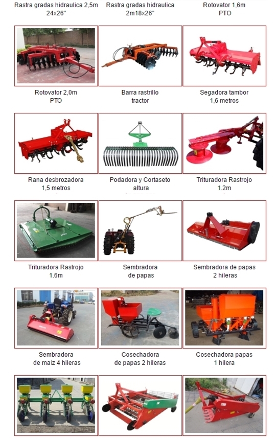 Implementos para tractor Chile