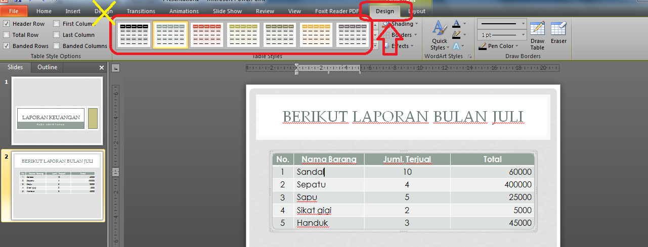 Membuat Tabel pada Power Point - JUWANA PINTAR
