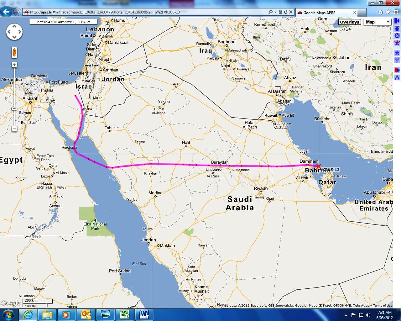 Saratoga Ferry Europe to Australia: Saudi and Bahrain