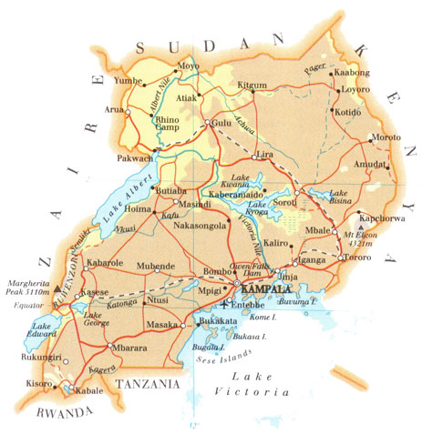 Uganda | Mapas Geográficos de Uganda