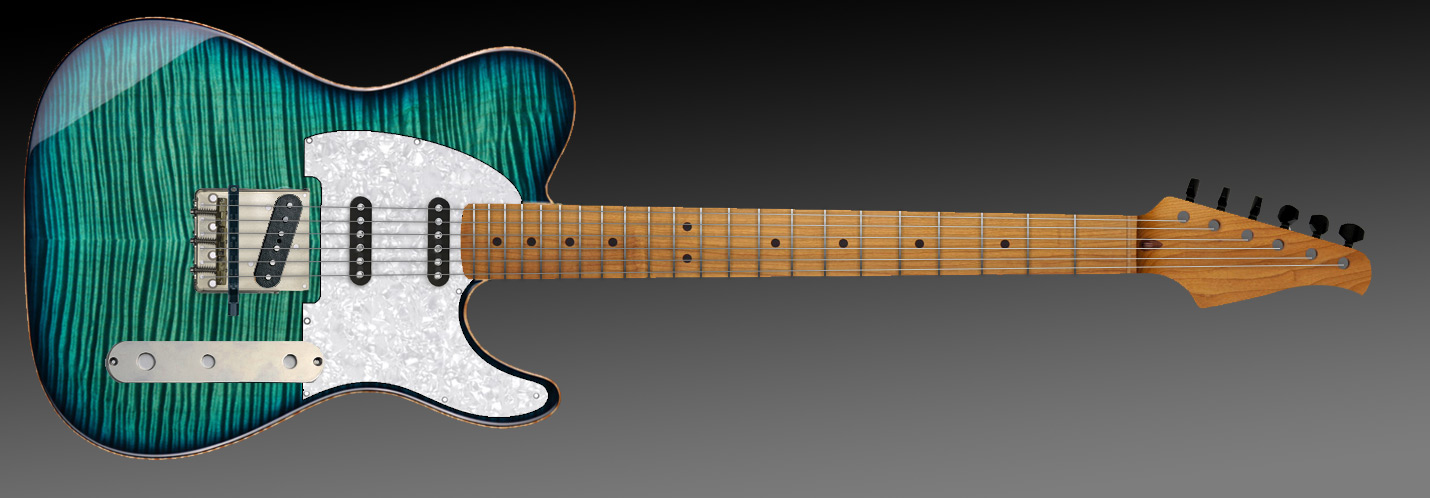 Turquoise Burst Chambered GK synth Tele | Unofficial Warmoth Forum