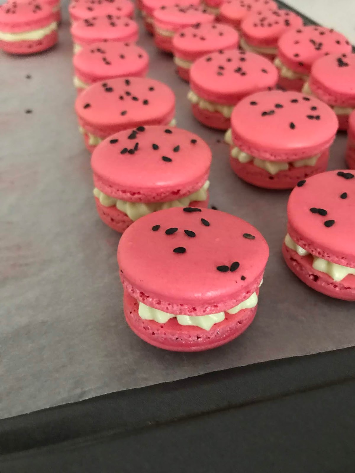 Watermelon Macarons