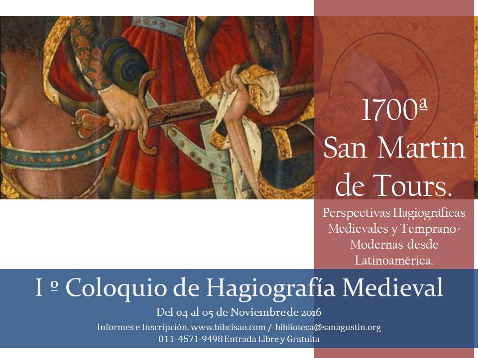 1er Coloquio de Hagiografía Tardoantigua, Medieval y Moderna ...