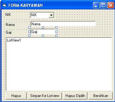 Menggunakan Listview Pada Visual Basic 6