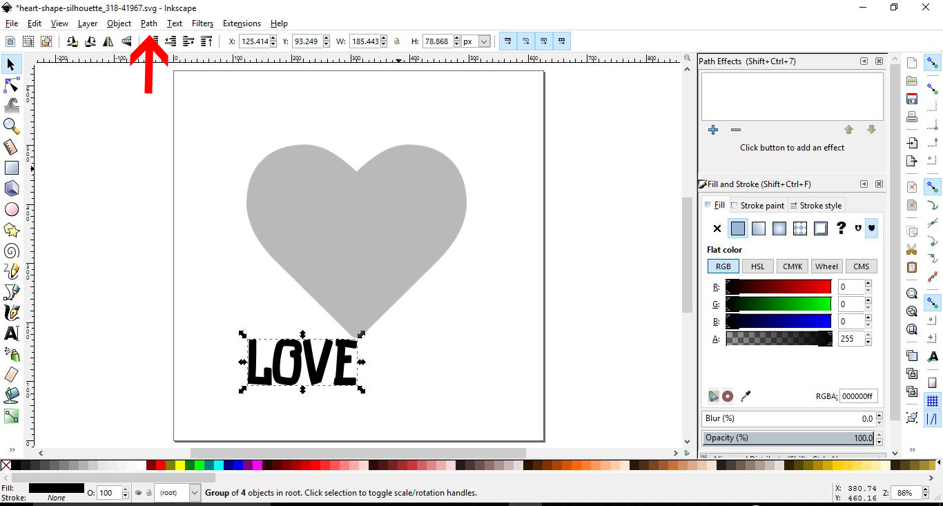 How to warp text into the shape of an object in Inkscape | Design Bundles
