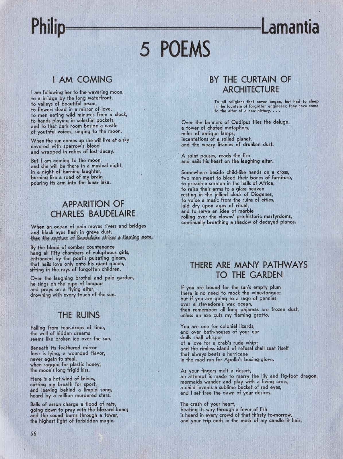 the glade of theoric ornithic hermetica: Philip Lamantia -- The ...