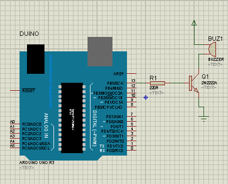 Membuat Buzzer dengan proteus menggunakan software Arduino ~ Aceng Sambas