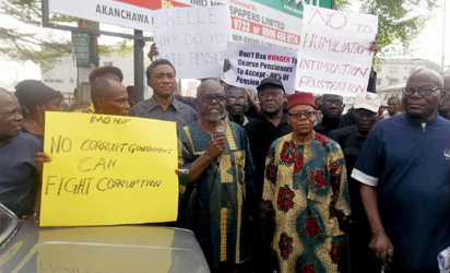 Imo State pensioners protest non payment up to 77 months arrears