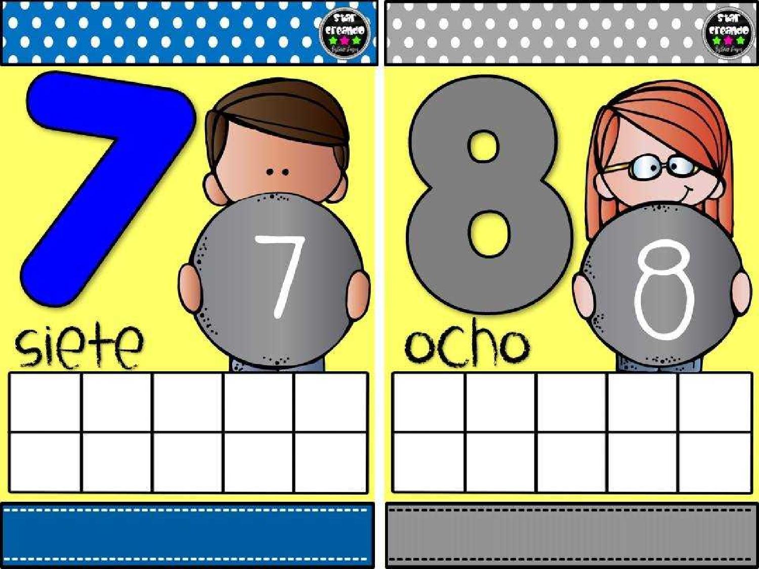 Fichas de Primaria: Cuenta y colorea números del 1 al 10