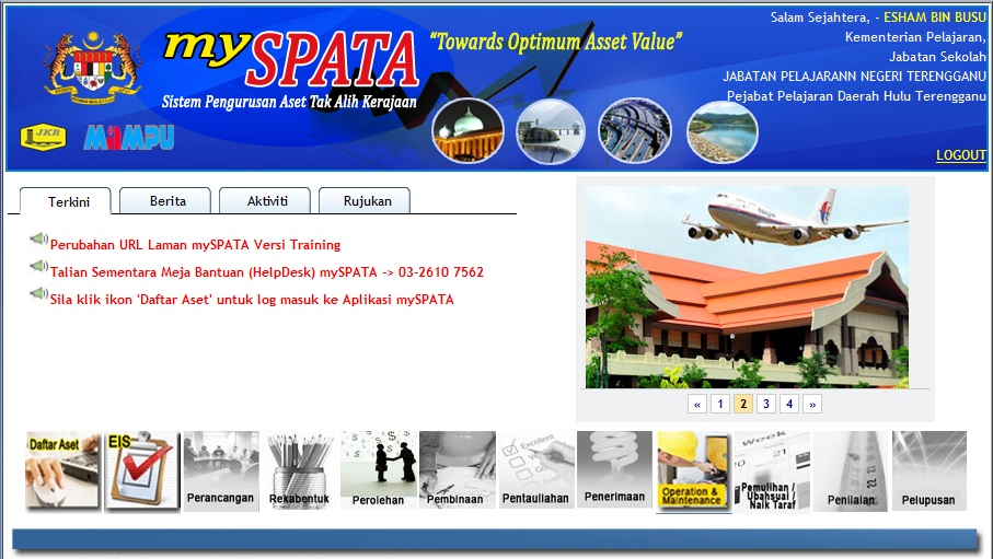Gerbang Maya SK Menerong, Ajil, Terengganu.: mySPATA Pengisian Data Aset