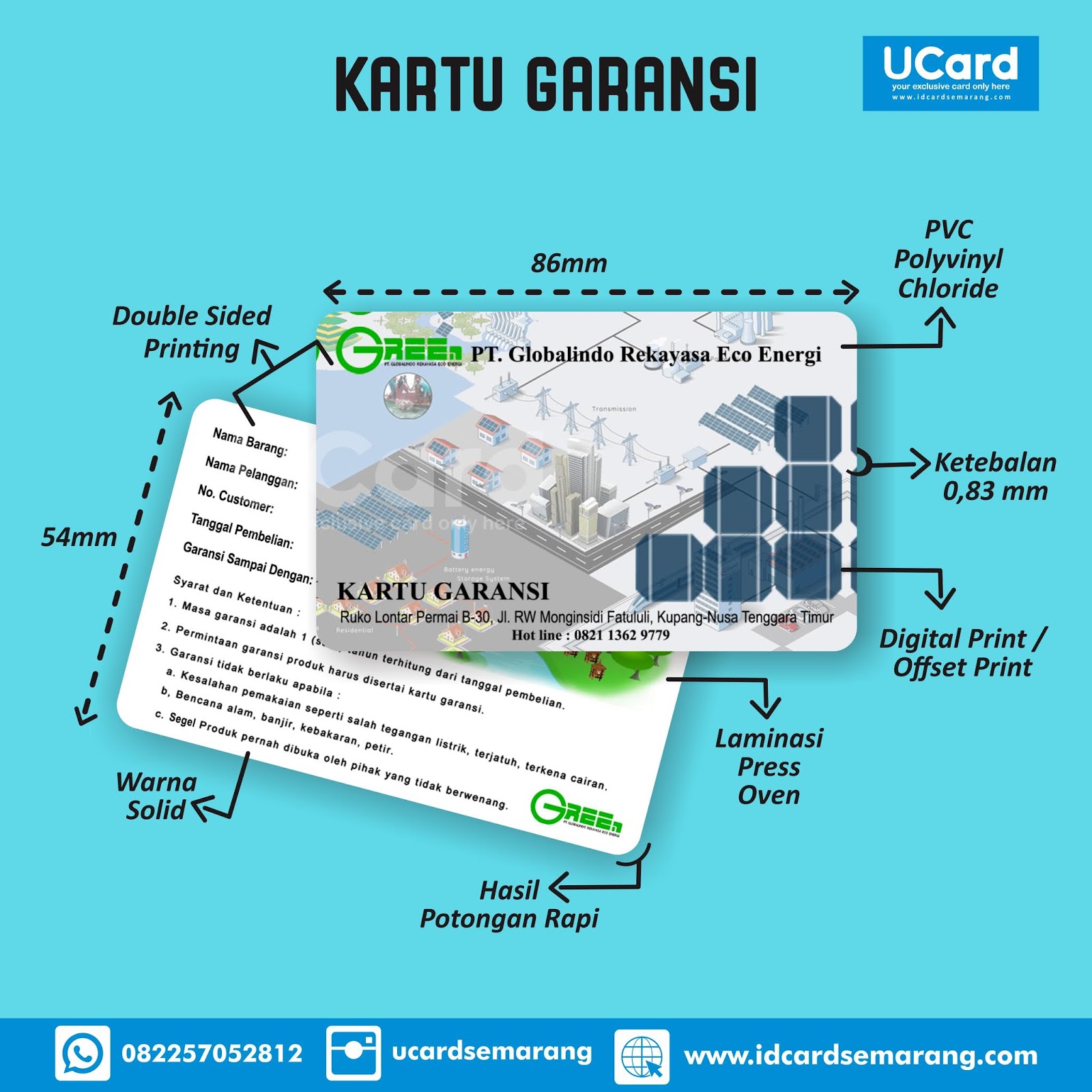 Cetak ID Card Murah Semarang: Cetak Kartu Garansi